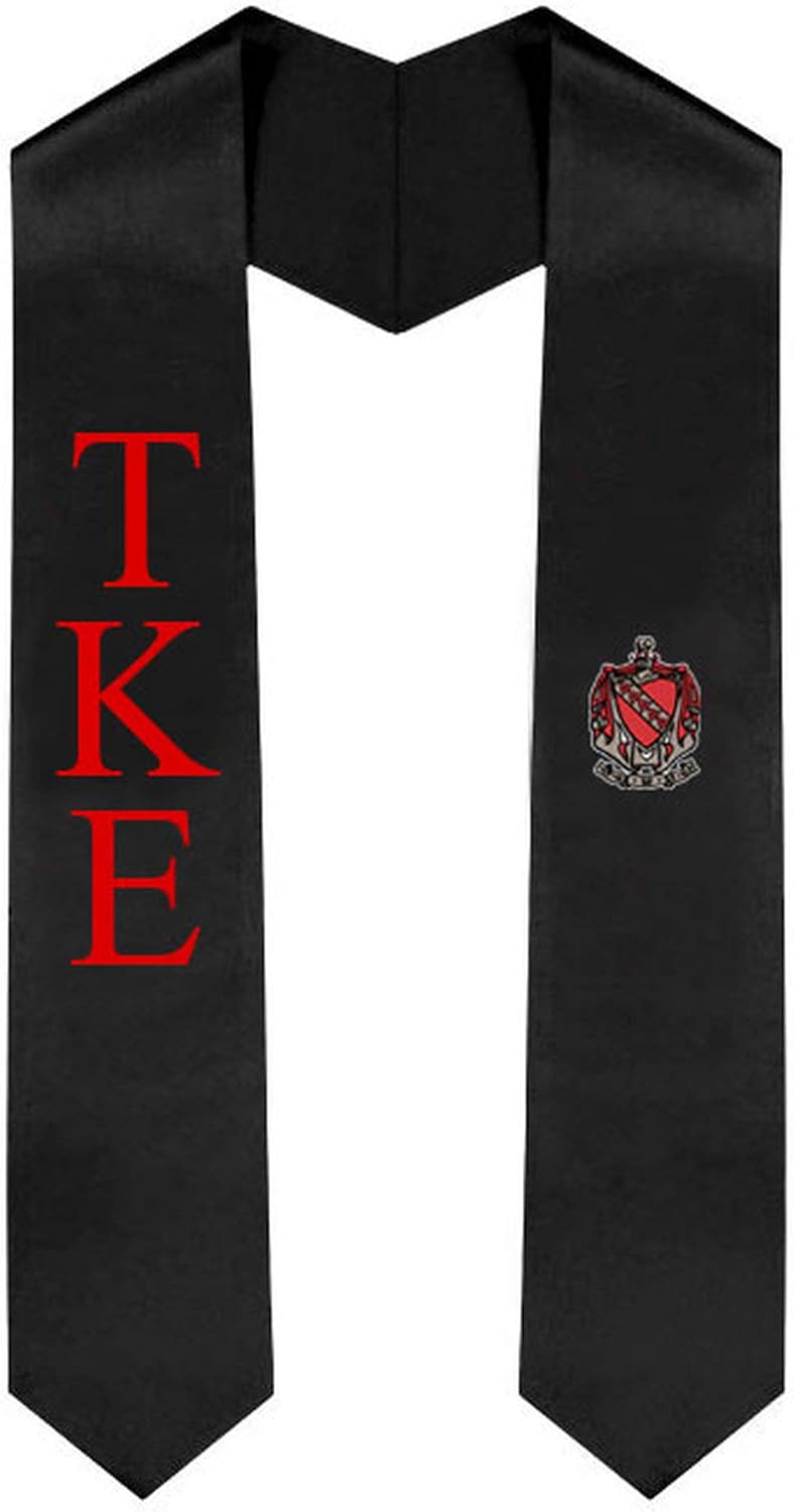 Amazon.com: Tau Kappa Epsilon TKE Greek Lettered Graduation Sash Stole ...
