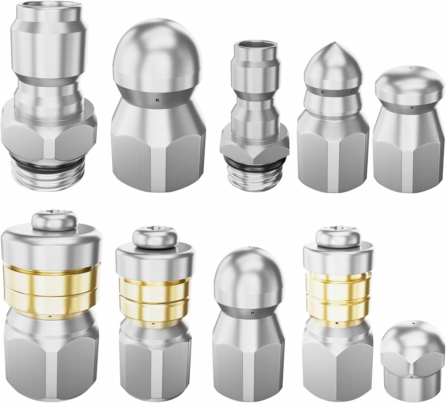 Wllead Jetter Heads Kit (Pack of 10), Jetter Nozzle Kit Rotating Button ...