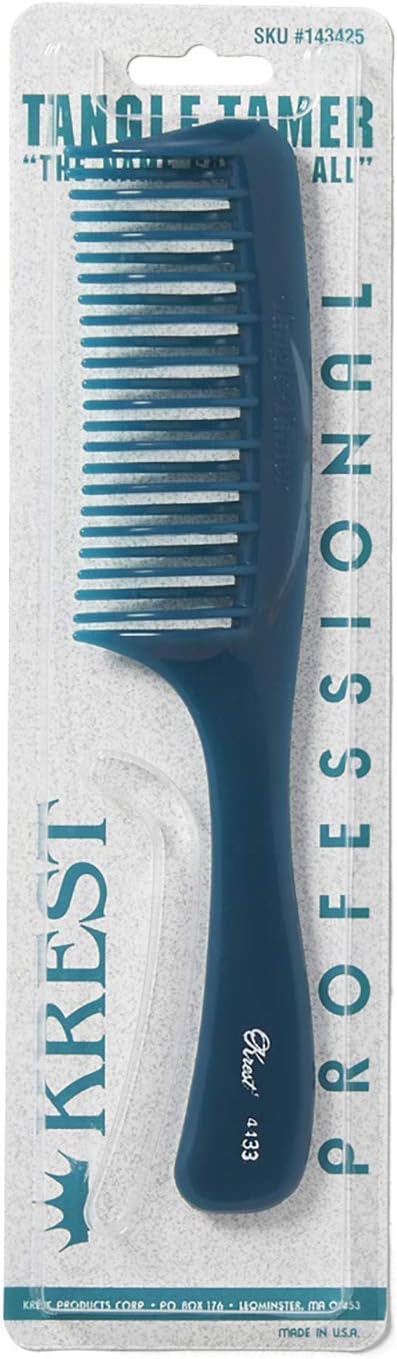 Amazon.com : Krest Teal Tangle Tamer Curved Tooth Comb : Hair Brushes ...