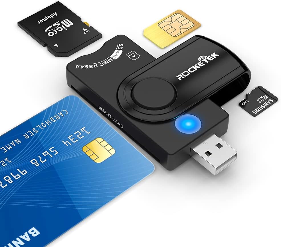 Amazon.com: Smart Card Reader, 4 in 1 USB SIM Card Adapter, Identiv ...