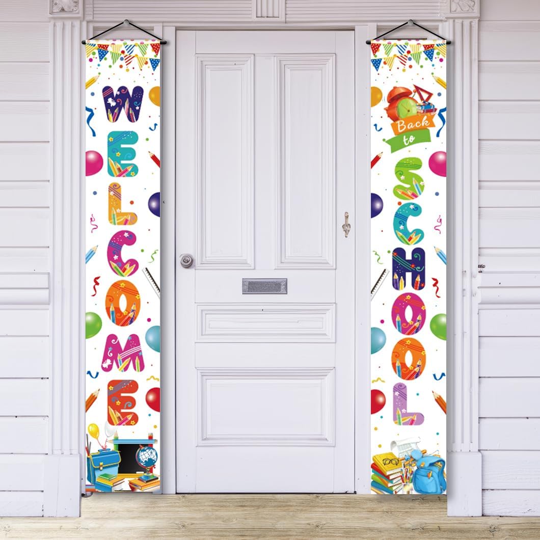 Amazon.com: CAVLA Colorful Glittery First Day of Kindergarten Banner ...