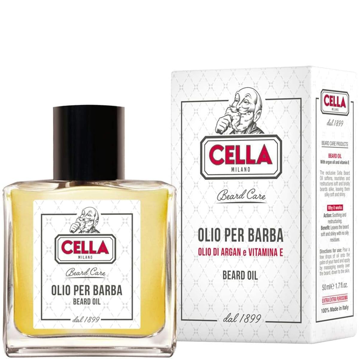 Amazon.com : Cella Milano Beard Oil, 50 ml., Made in Italy, Shines ...