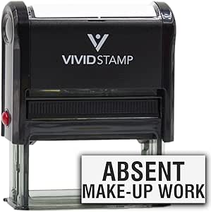 Amazon.com : Absent Make-up Work Teacher Self Inking Rubber Stamp ...