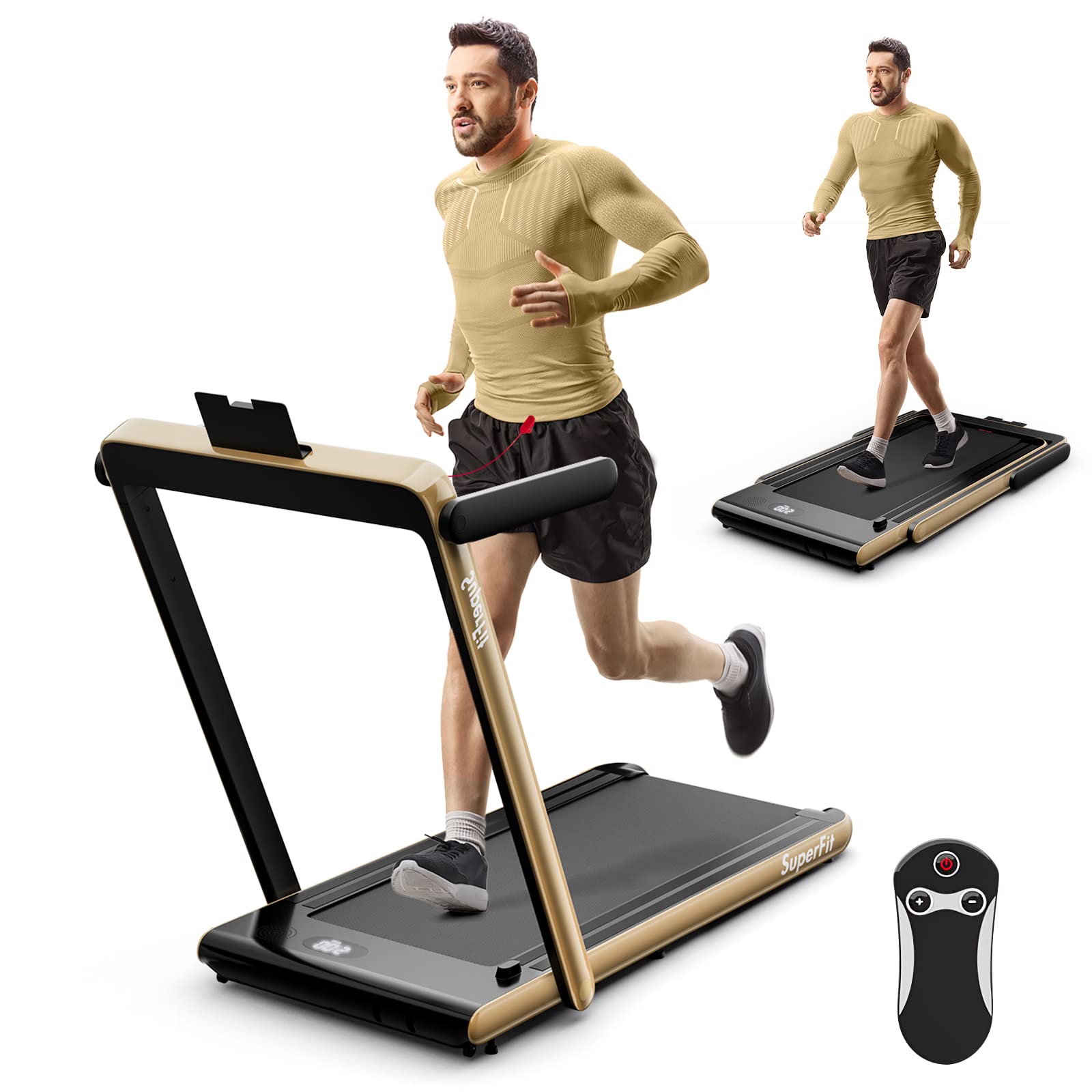 Goplus 2 in 1 Under Desk Treadmill, 2.5HP Superfit Folding Treadmills ...