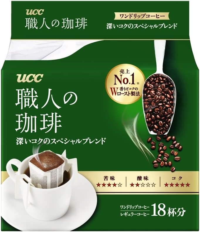 Amazon.co.jp: UCC 職人の珈琲 ワンドリップコーヒー 深いコクのスペシャルブレンド 18P ×6袋 : 食品・飲料・お酒