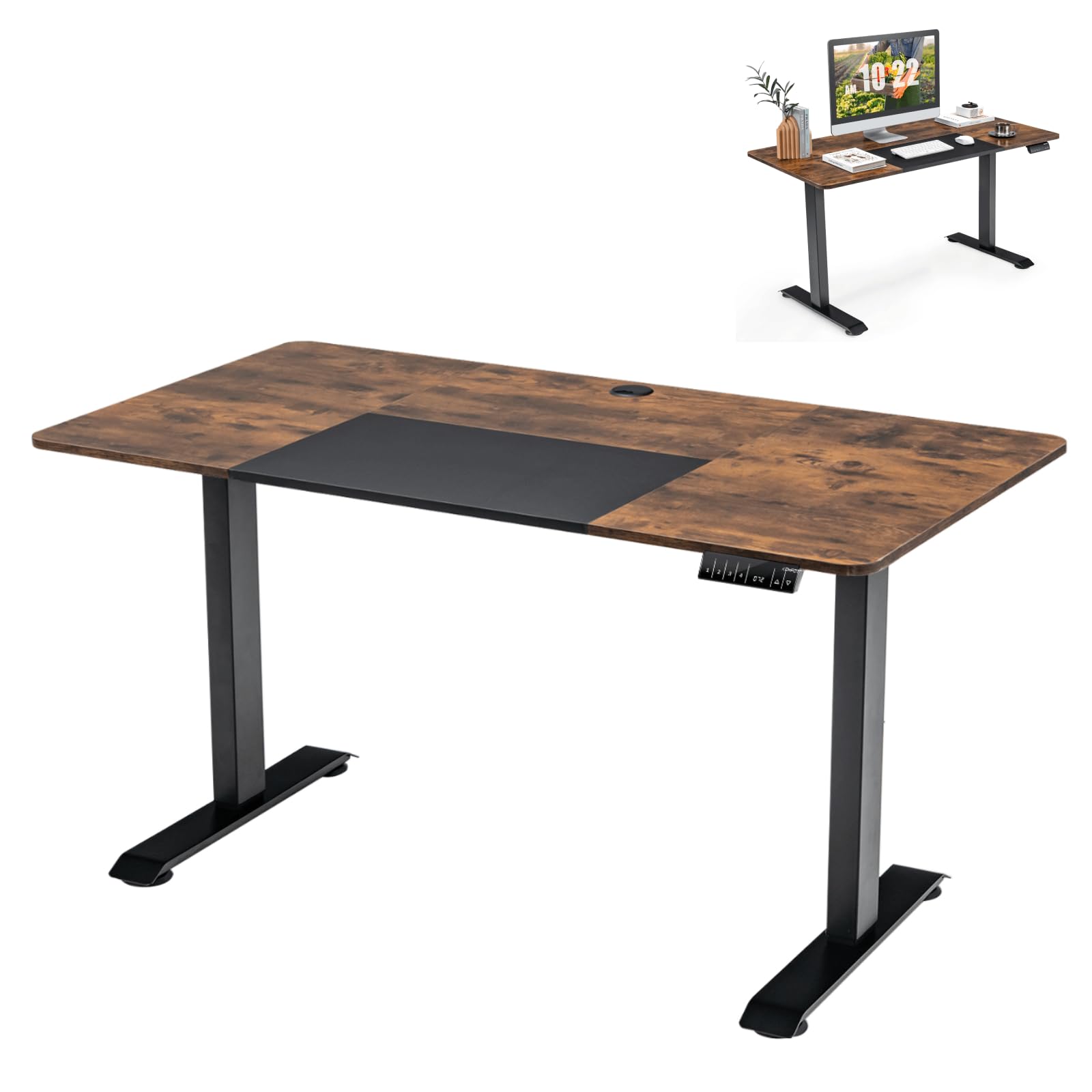 Multigot Electric Height Adjustable Standing Desk, 140 x 70cm Stand Up ...