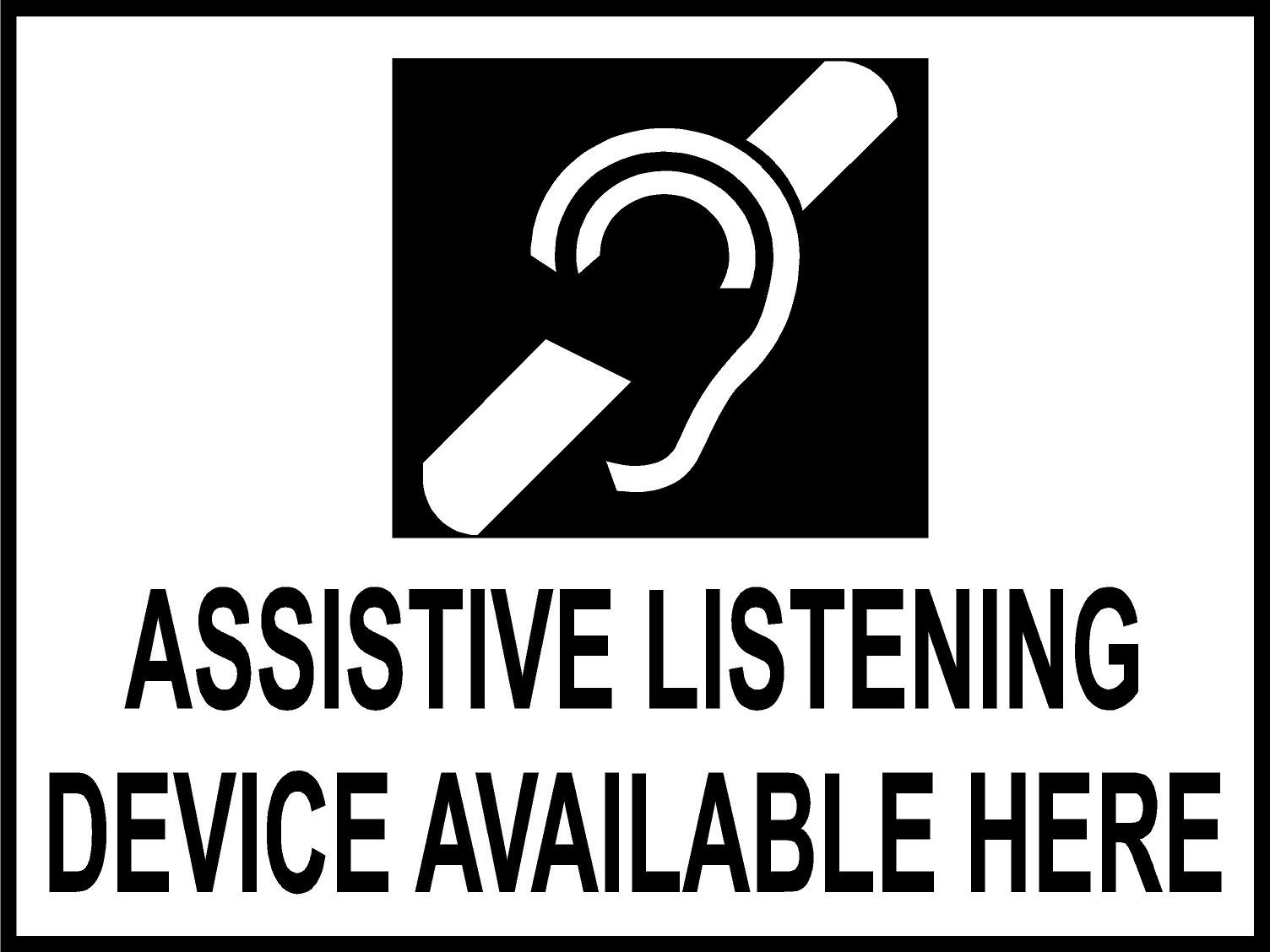 Amazon.com : ASSISTIVE Listening Device Available Sign : Office Products