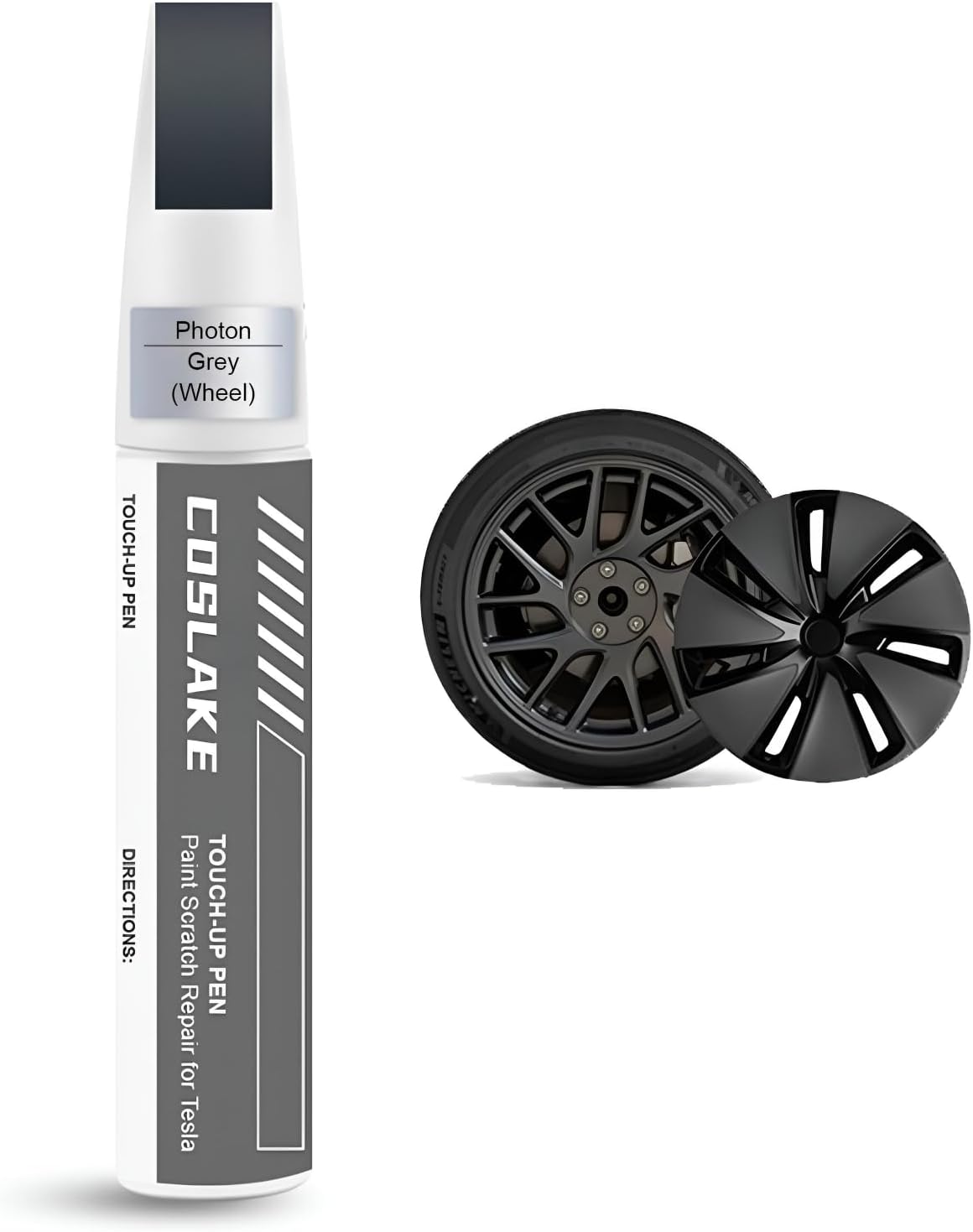 Amazon.com: COSLAKE Rim Touch Up Paint(Photon Grey) for 2024 Tesla ...