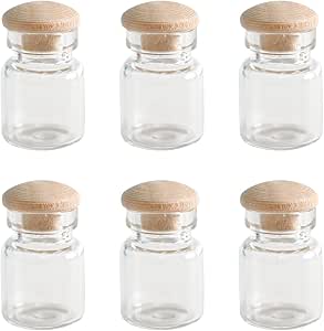 Amazon.com: Hiawbon 6 Pcs Miniature Glass Jars,Tiny Glass Bottles 1/12 ...