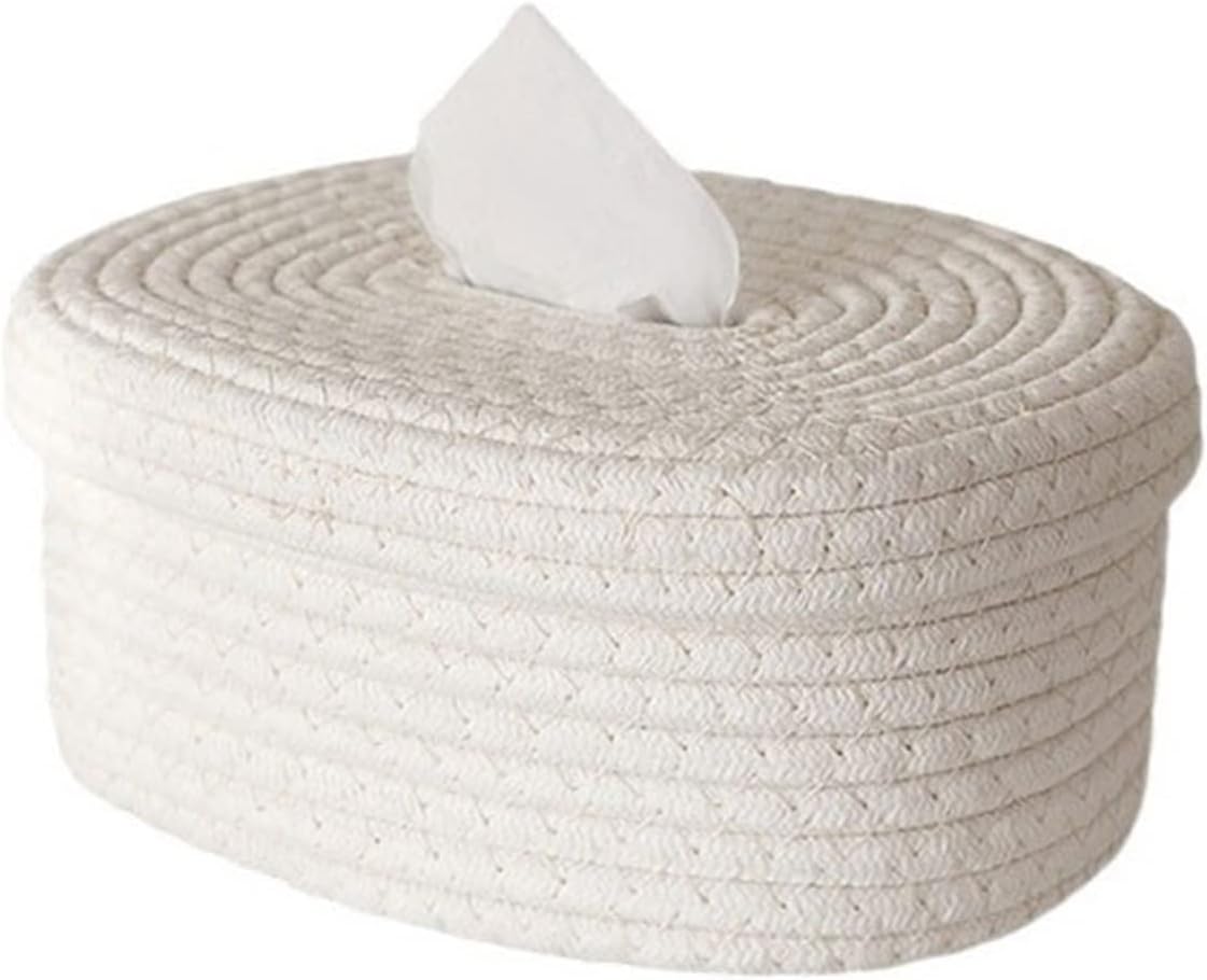 Amazon.com: Tissue Holders Simple Cotton Rope Woven Tissue Storage Box ...