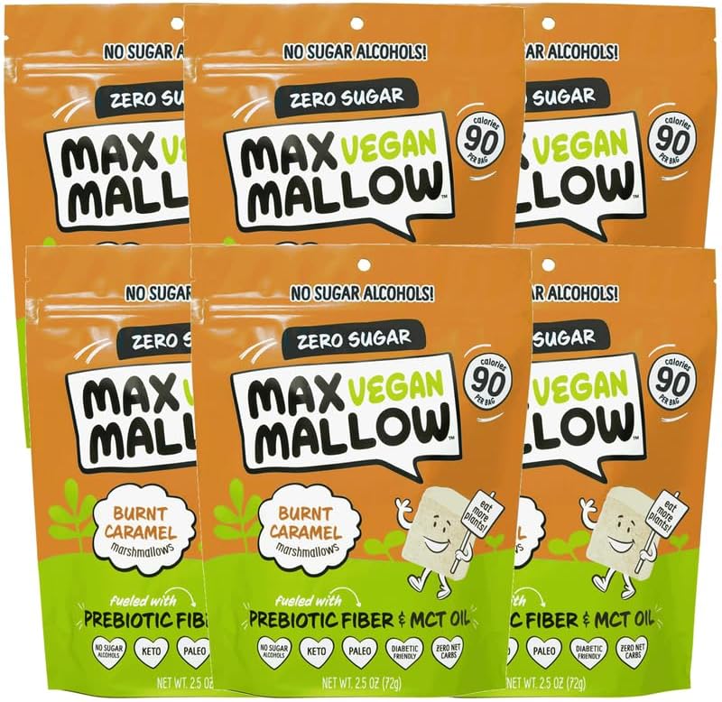 Amazon.com : Max Mallow Vegan Sugar Free Marshmallows - Keto Friendly ...