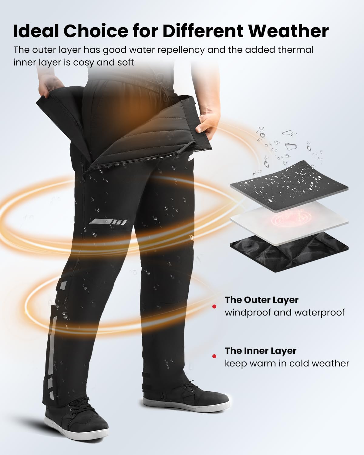 Snapklik.com : Auboa Winter Detachable Motorcycle Riding Pants For Men ...