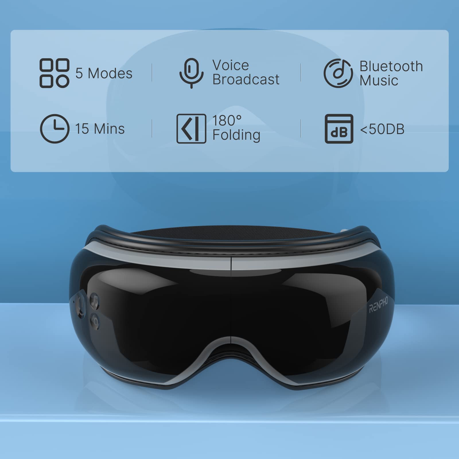 RENPHO Heated Eye Massager for Migraines with Bluetooth Music ...