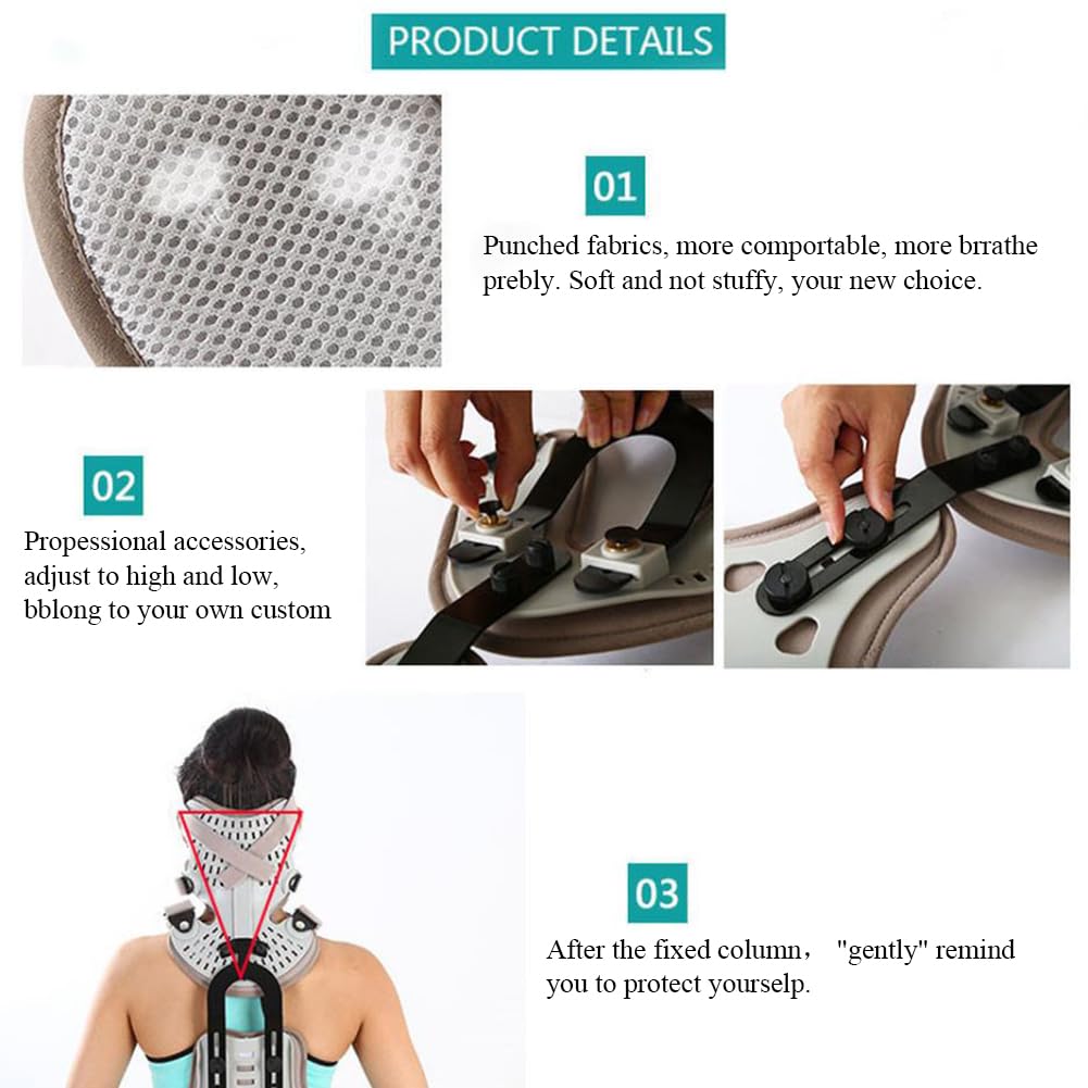 Halo Collar Adjustable Cervical Thoracic Brace - Head/Neck Support With ...
