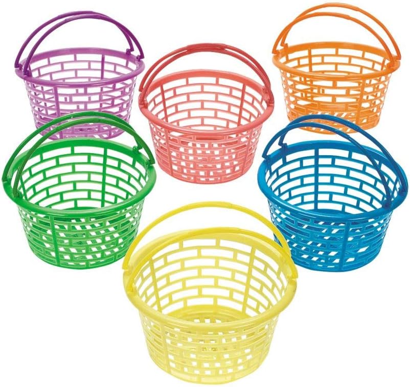 Amazon.com: Plastic Easter Basket Buckets for Easter Party Egg Hunts ...
