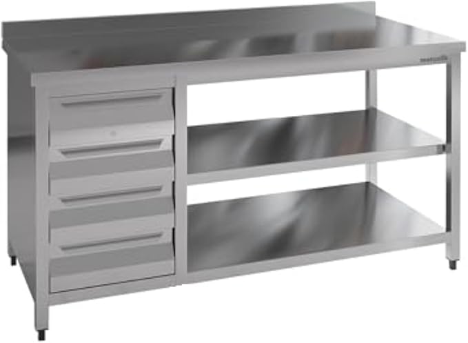 Amazon.com: Stepnext Stainless Steel Prep Table with Drawers ...