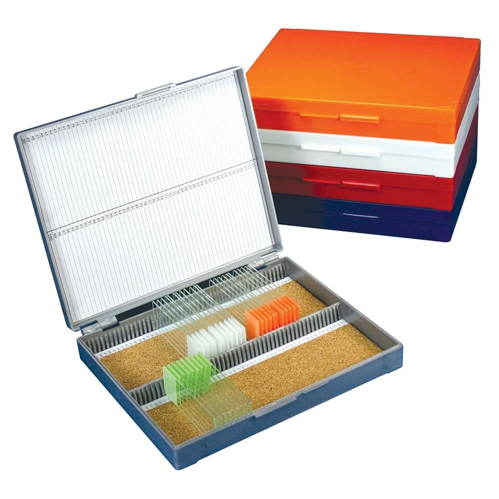 Globe Scientific 513079N ABS Plastic Slide Storage Box for 100 Slides ...