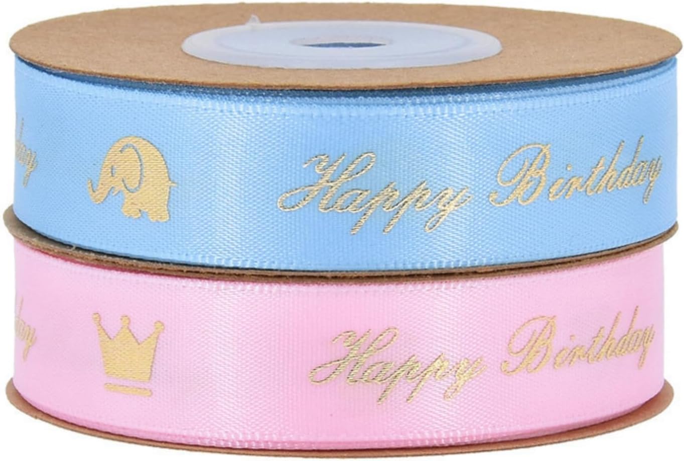 Amazon.com: Happy Birthday Ribbon 2 Rolls Cake Decorations 1.5cm 0.59 ...