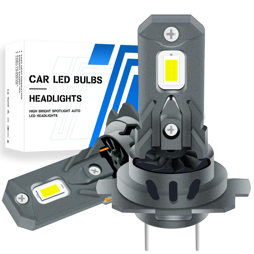 NHHEO H7 LED Headlight Bulbs 180W 20000LM 6000K Xenon White 1:1 Mini ...
