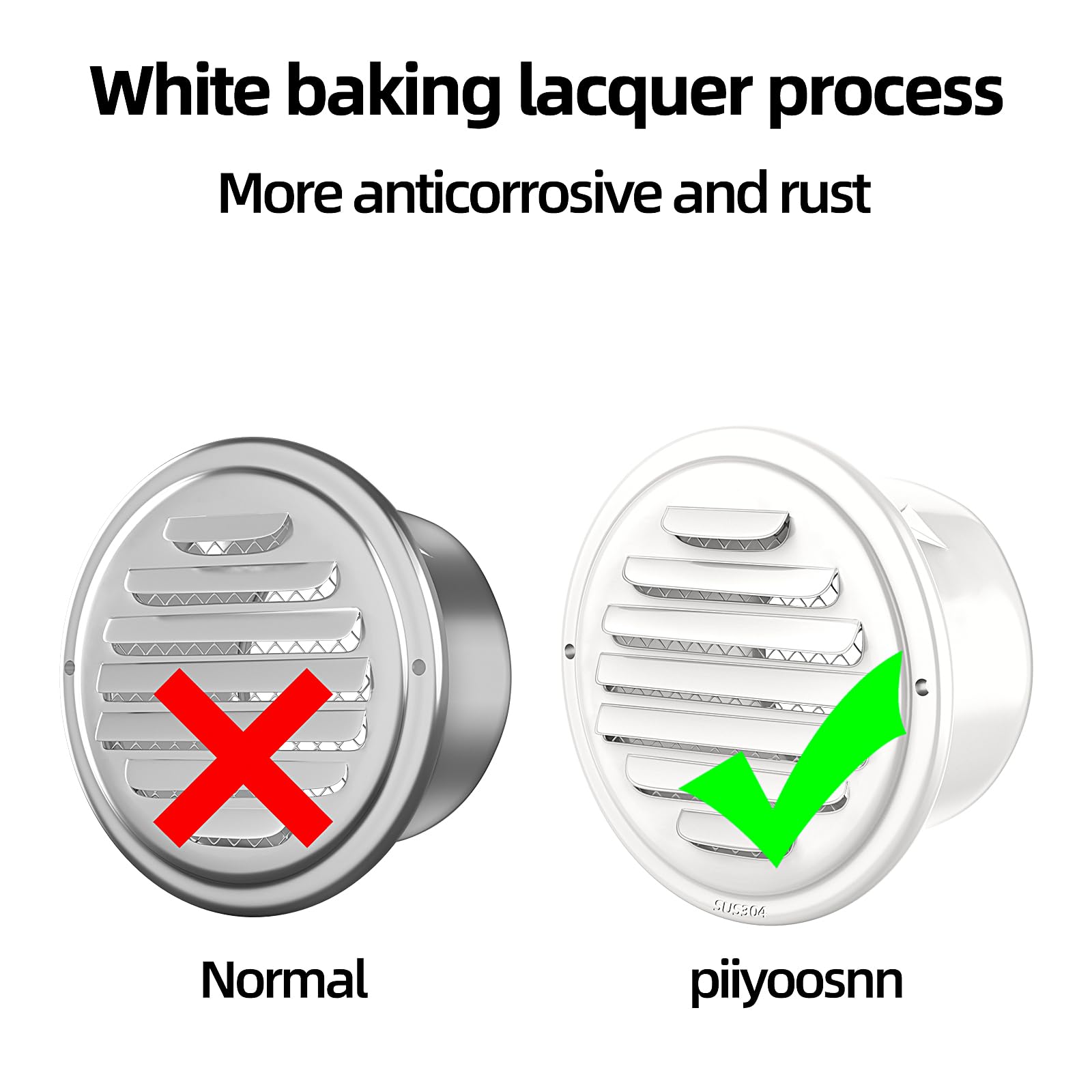 Snapklik.com : White 304 Stainless Steel Air Vents Cover, Piiyoosnn ...