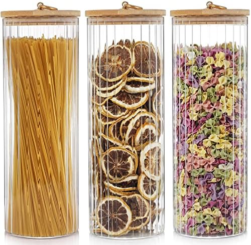 Amazon.com: GoldArea Glass Spaghetti Storage Containers Airtight 3 PCS ...