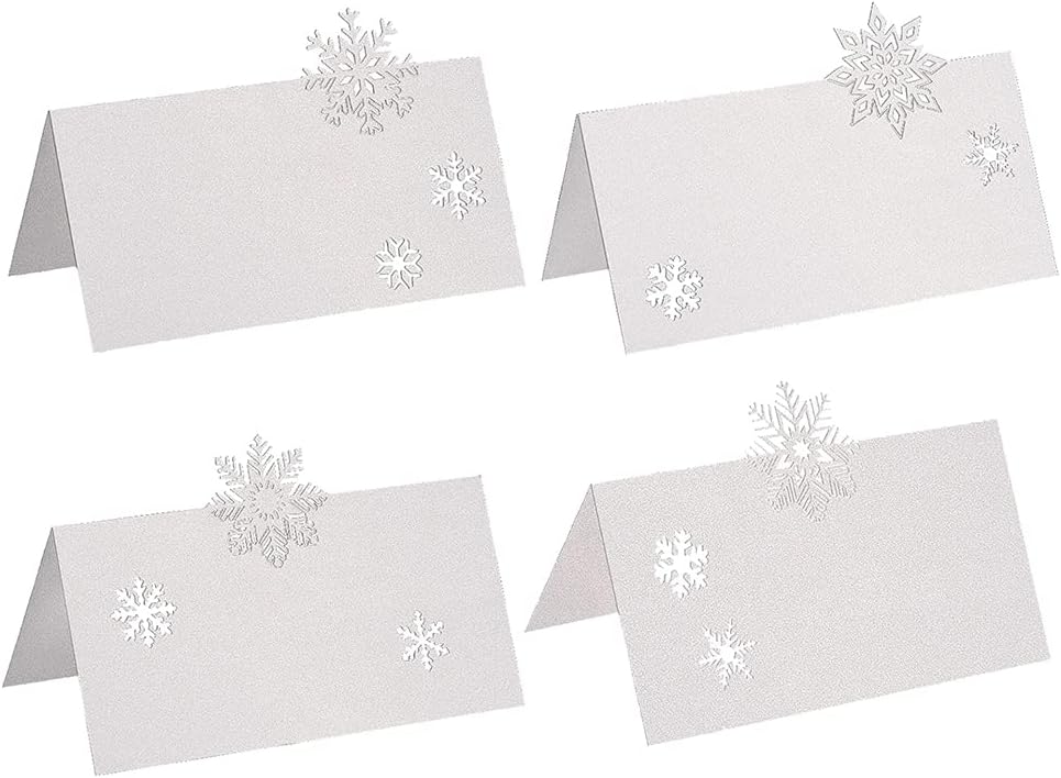 Amazon.com: UUYYEO 48 Pcs Snowflake Table Cards Christmas Party Place ...