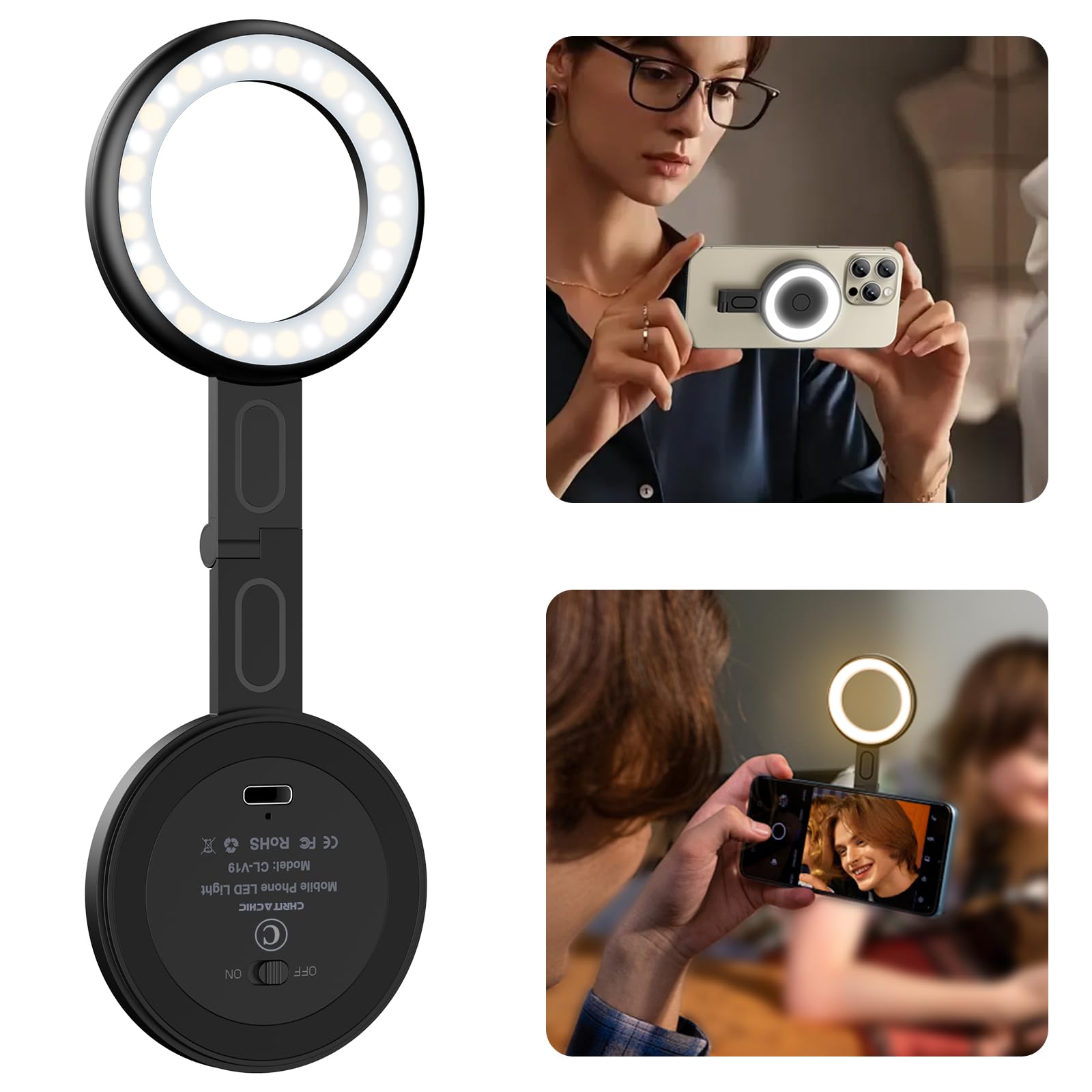 Amazon.com: Magnetic Selfie Light - Magsafe Compatible LED Phone Light ...