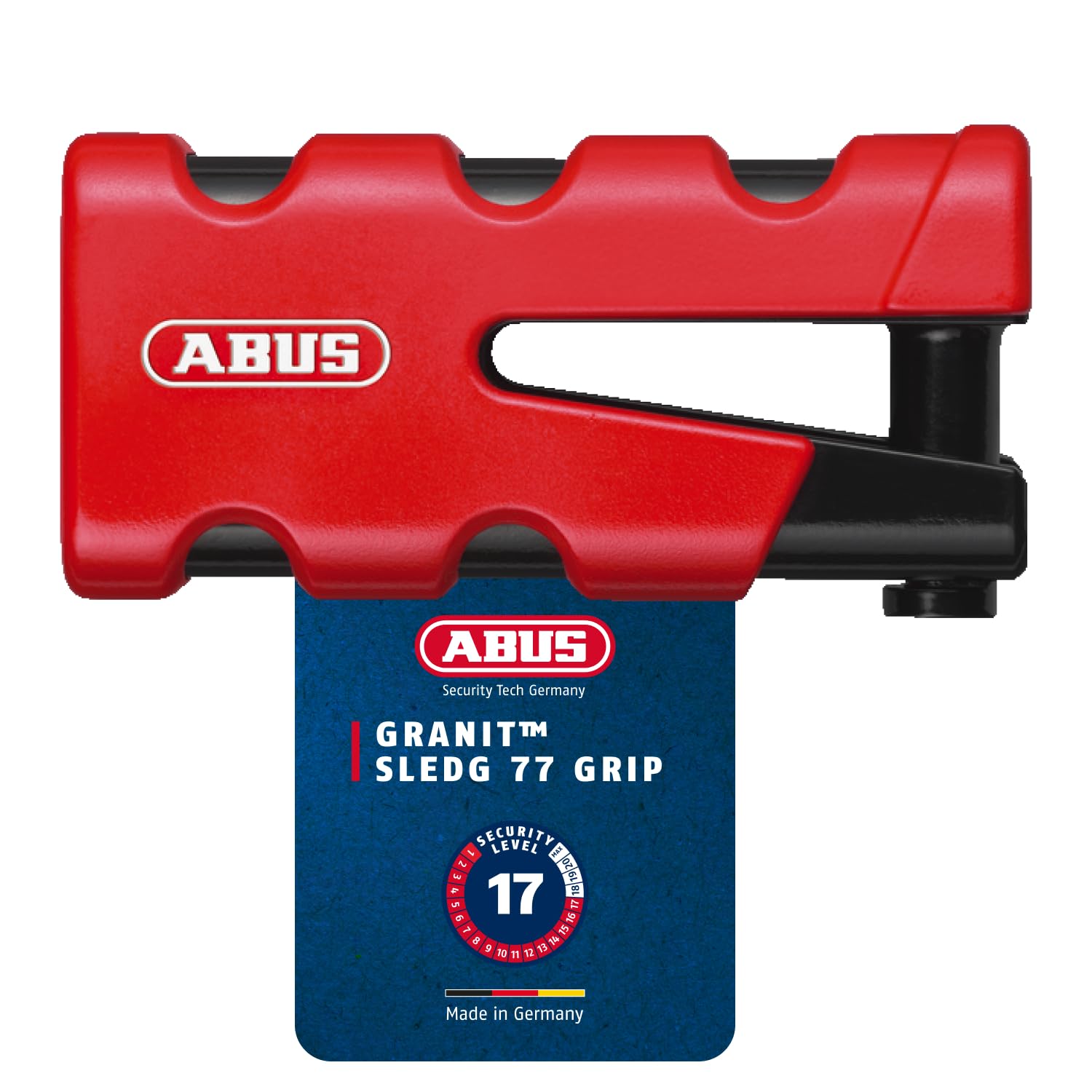 Snapklik.com : Abus Disc Lock Granit Sledg 77 Grip Red