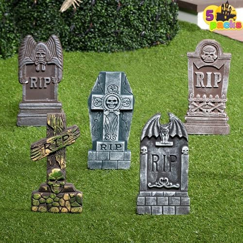 Amazon.com : Abakuku 17”Halloween Foam RIP Graveyard Tombstones,4 Pack ...