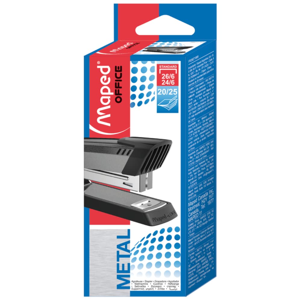 Maped Stapler First Metal Hs 24/6-26/6 Box (Black), Standard, (392710 ...