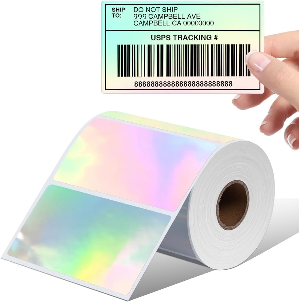 Amazon.com : 4" x 2" Silver Foil Labels for Laser Printers - 10 Sheets ...