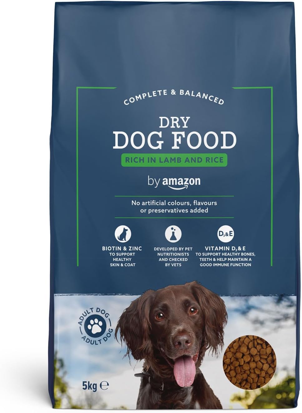 by Amazon - Complete Dry Dog Food for Adult Dogs, Rich in Lamb and Rice ...