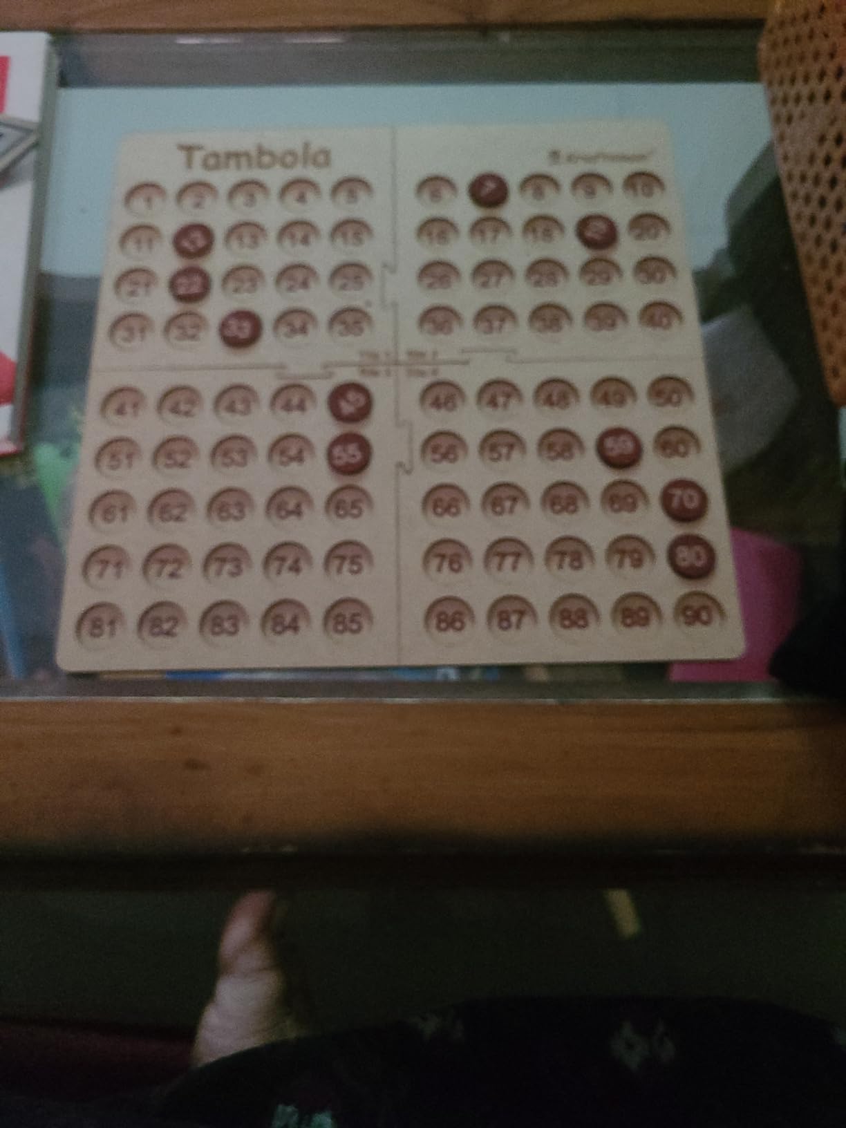 Buy Billetera Portable Wooden Tambola Board Game with 600 Different ...