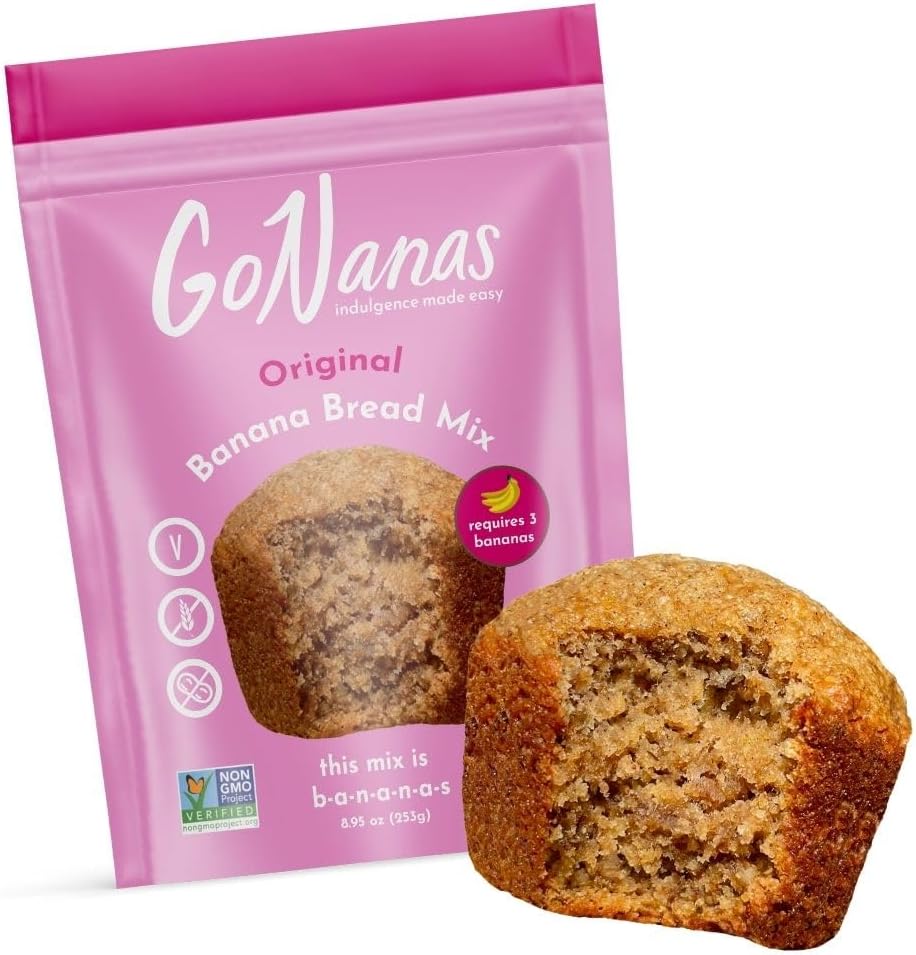 Amazon.com : GoNanas Original Oat Flour Banana Bread Mix, Suitable for ...