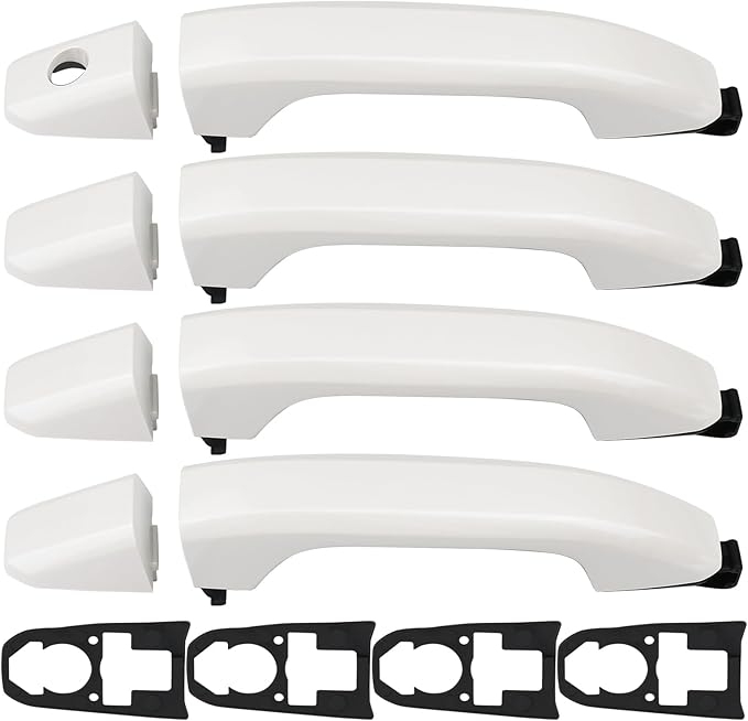 Amazon.com: APPERFiT Exterior Door Handles w/Gaskets Set White ...