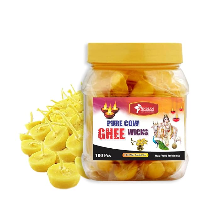 Buy Indian Crafts Pure Cow Ghee Wicks Cotton Thread Readymade ghee ...