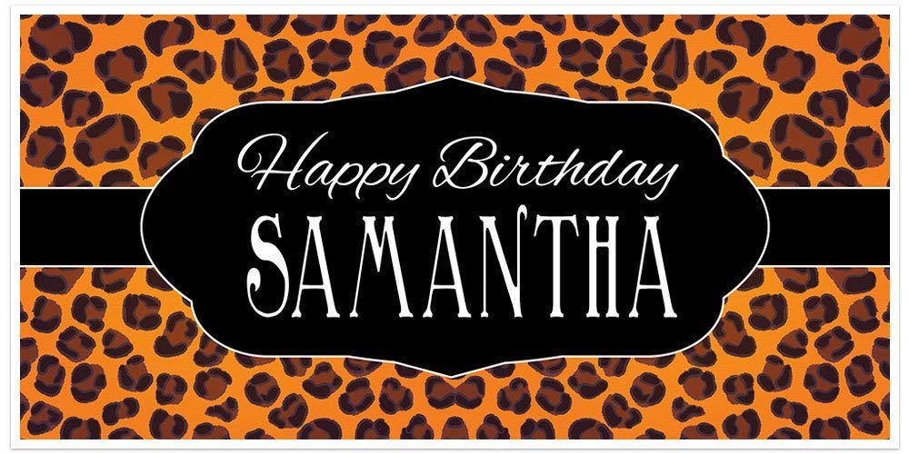 Amazon.com: Cheetah Animal Print Personalized Birthday Banner Party ...