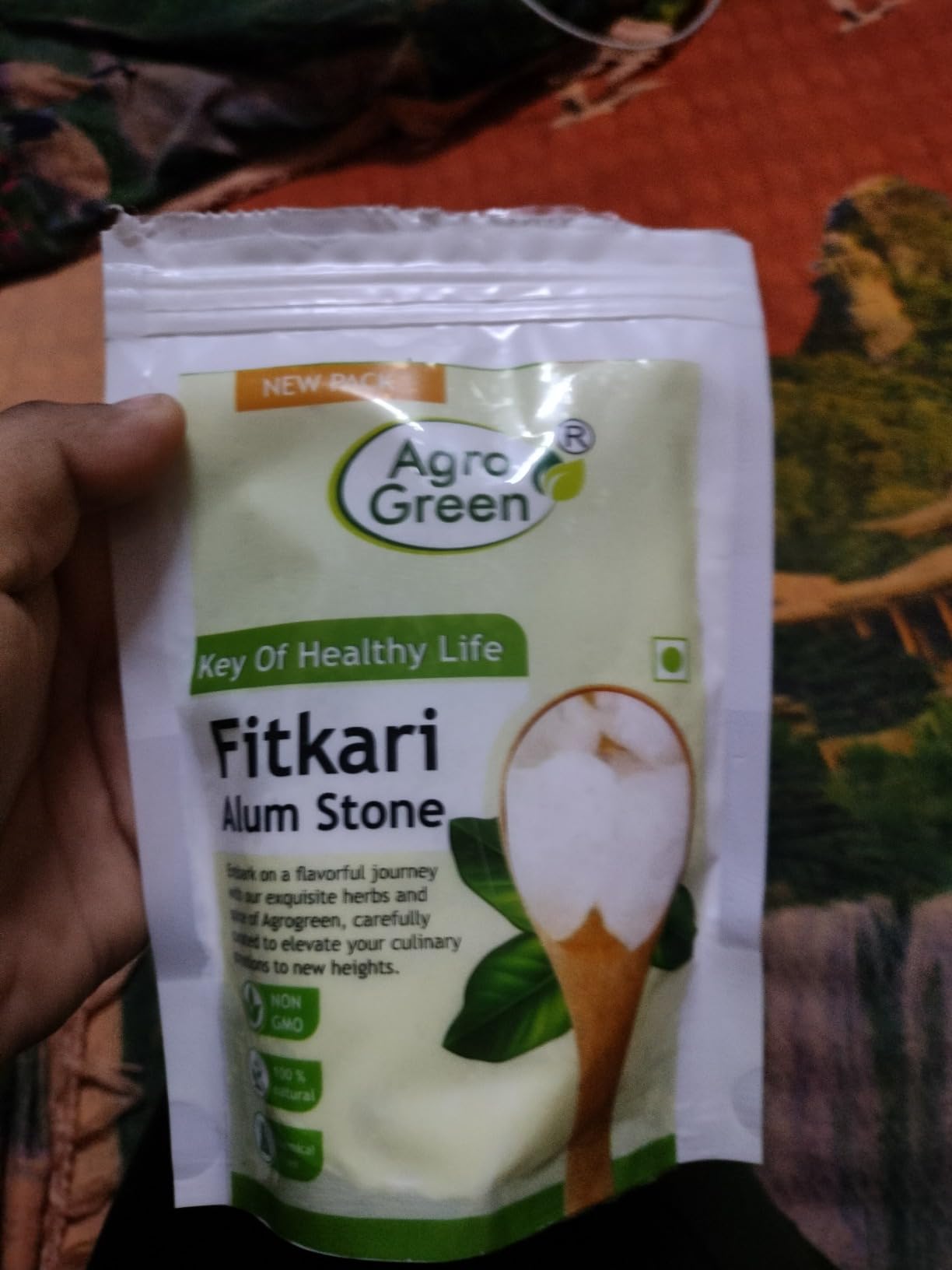 Agrogreen Pure Alum Stone Powder For Face, Skin, Shaving, Teeth, Water ...