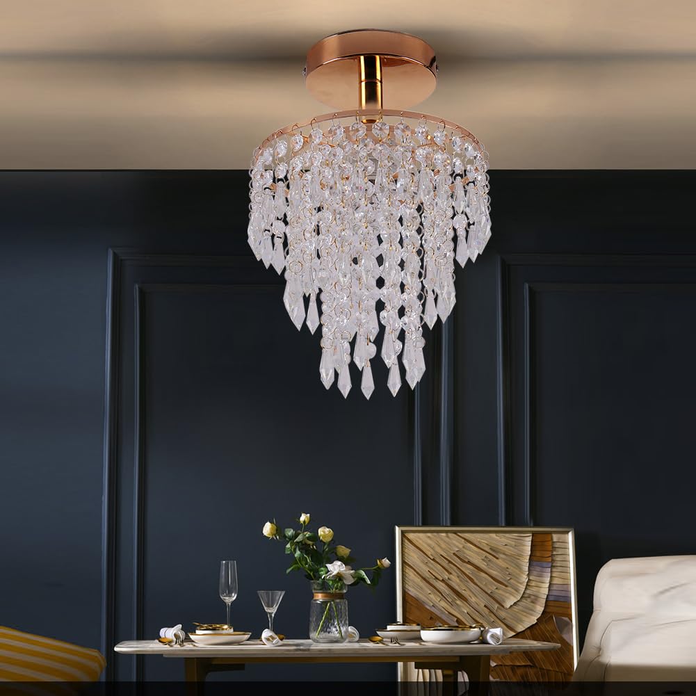 Crystal Chandeliers For Small Kitchens ALOA DECOR 3 Light 13in Modern
