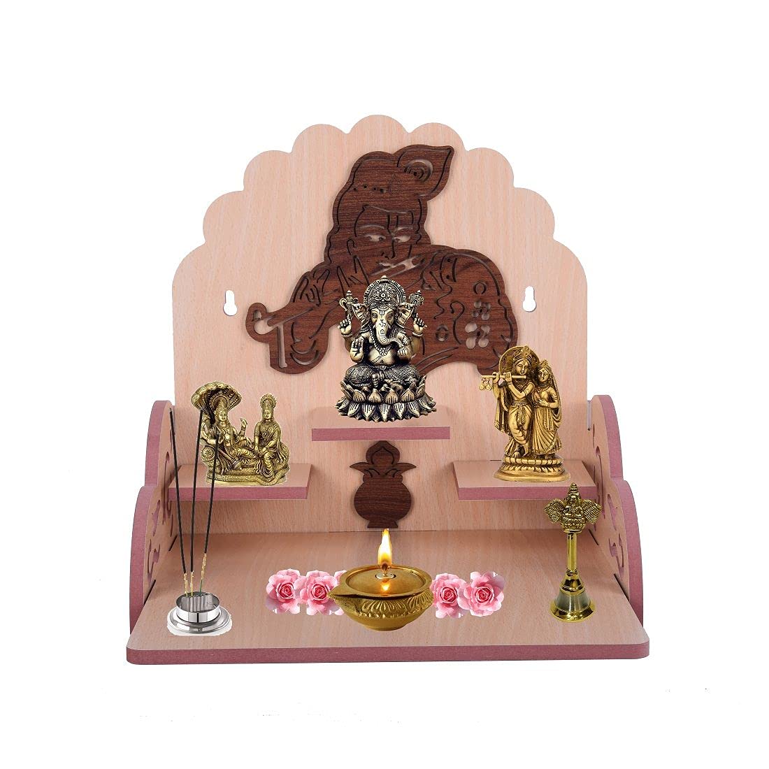 Buy Mandir Mall Wooden Singhasan Temple for God, Laddu Gopal Sinhasan ...
