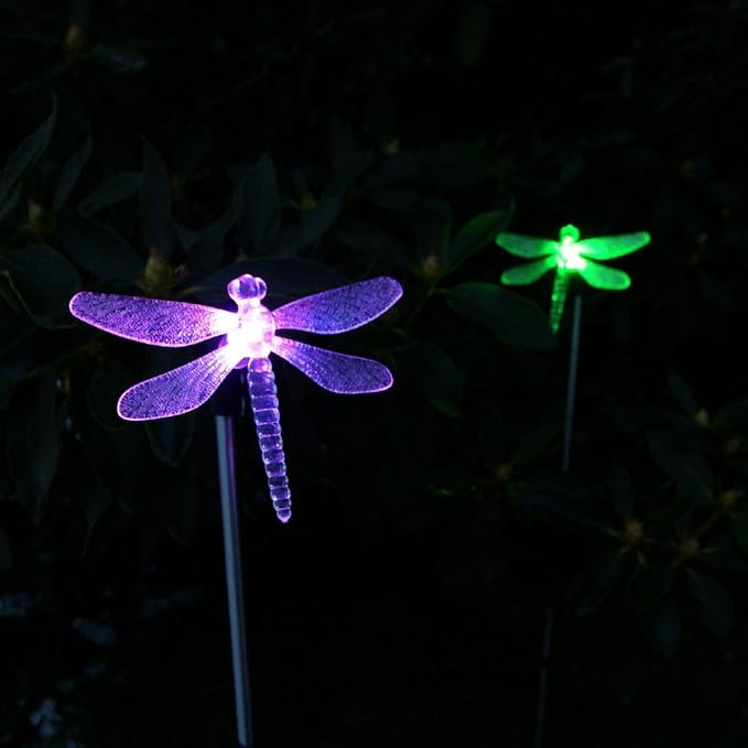 X-YYY Garden Dragonfly Solar Stake Lights, 2 Piece : Amazon.co.uk