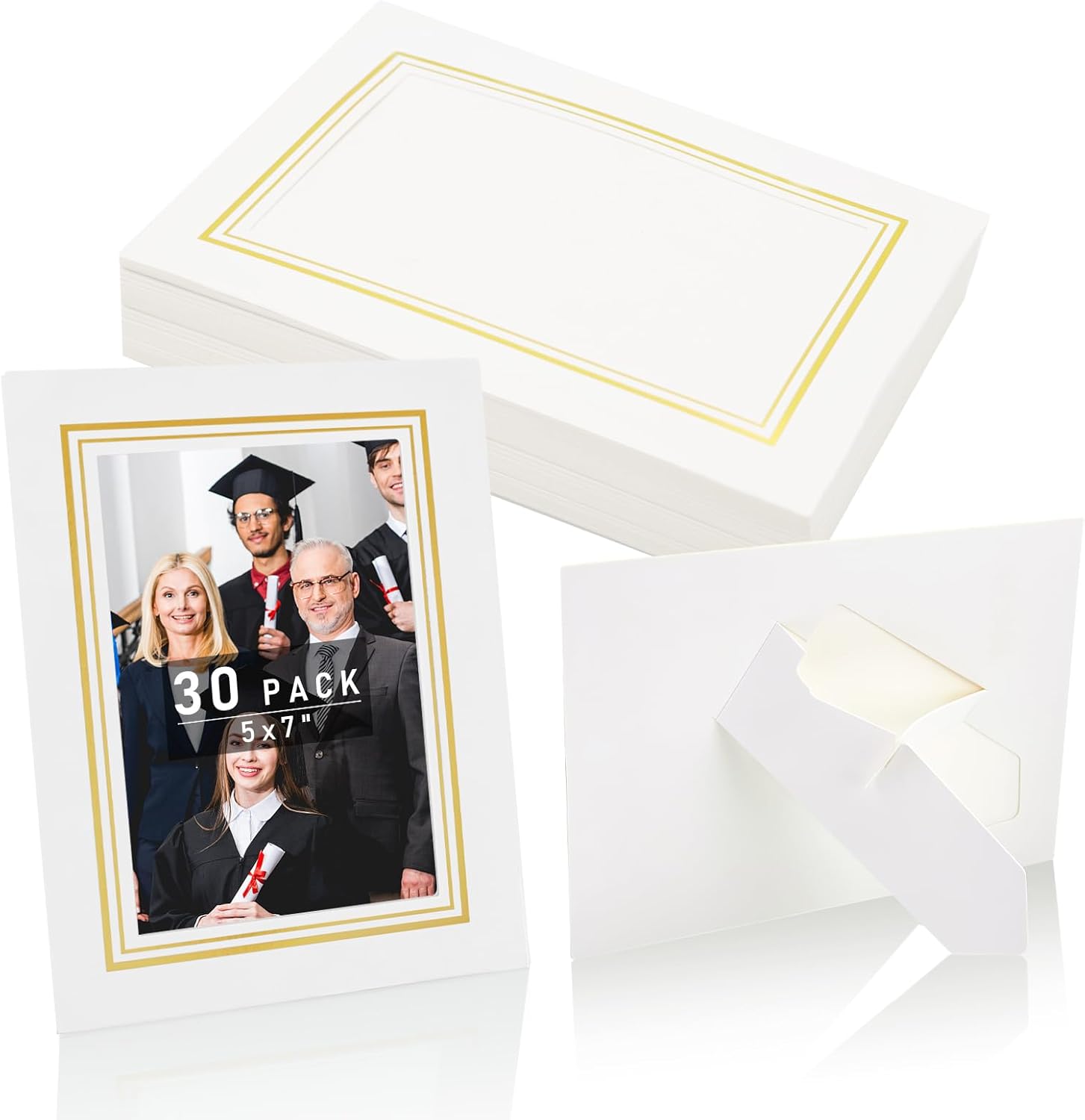 Amazon.com: 30 Pack White Paper Picture Frames 5x7,Standing Cardboard ...