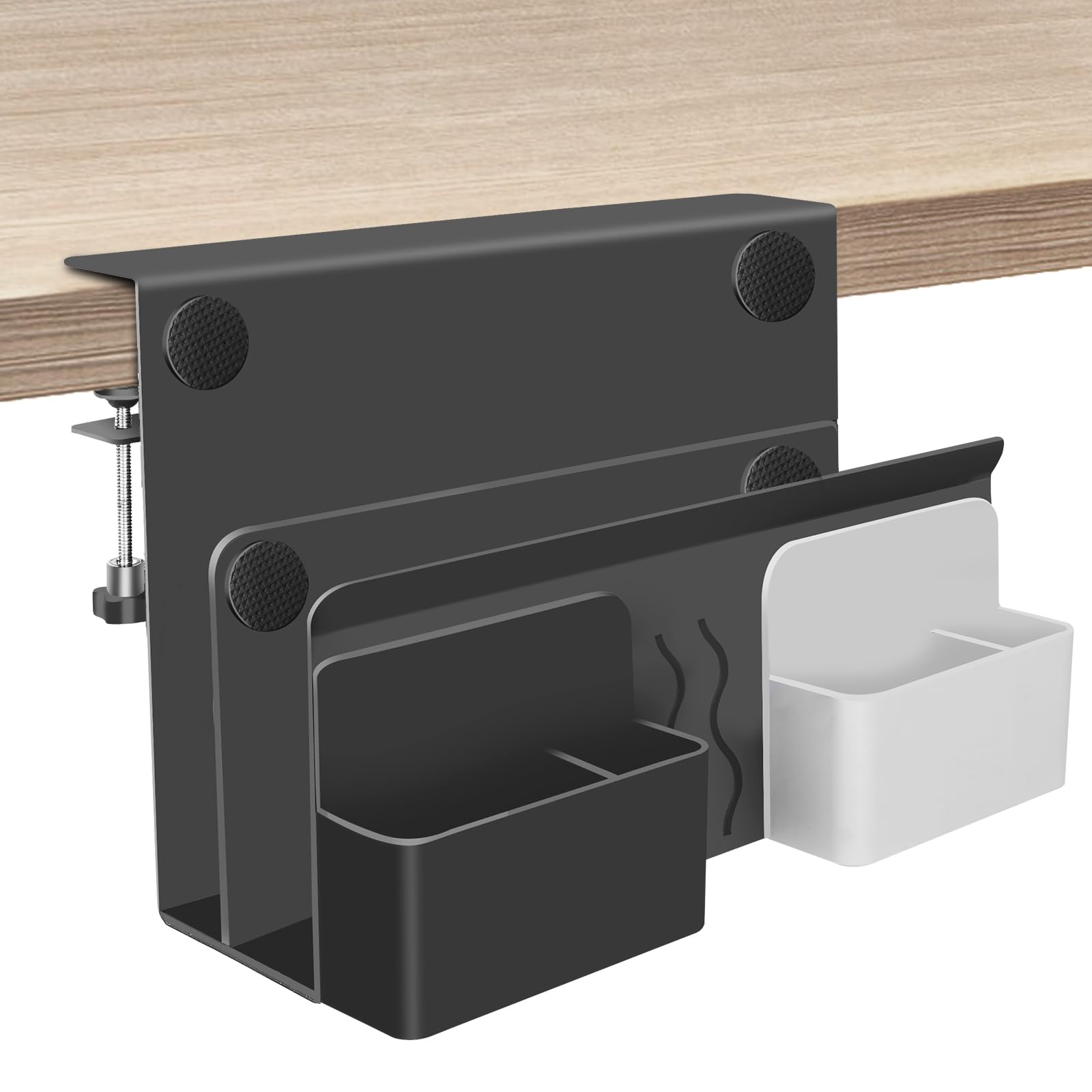 Under Desk Storage, 2-Tier Steel Under Desk Laptop Mount with 2 ...