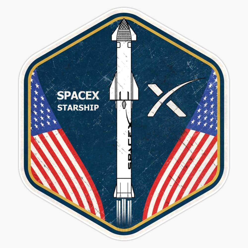 Amazon.com - Spacex Starship Badge Sticker Bumper Sticker Vinyl Decal 5"