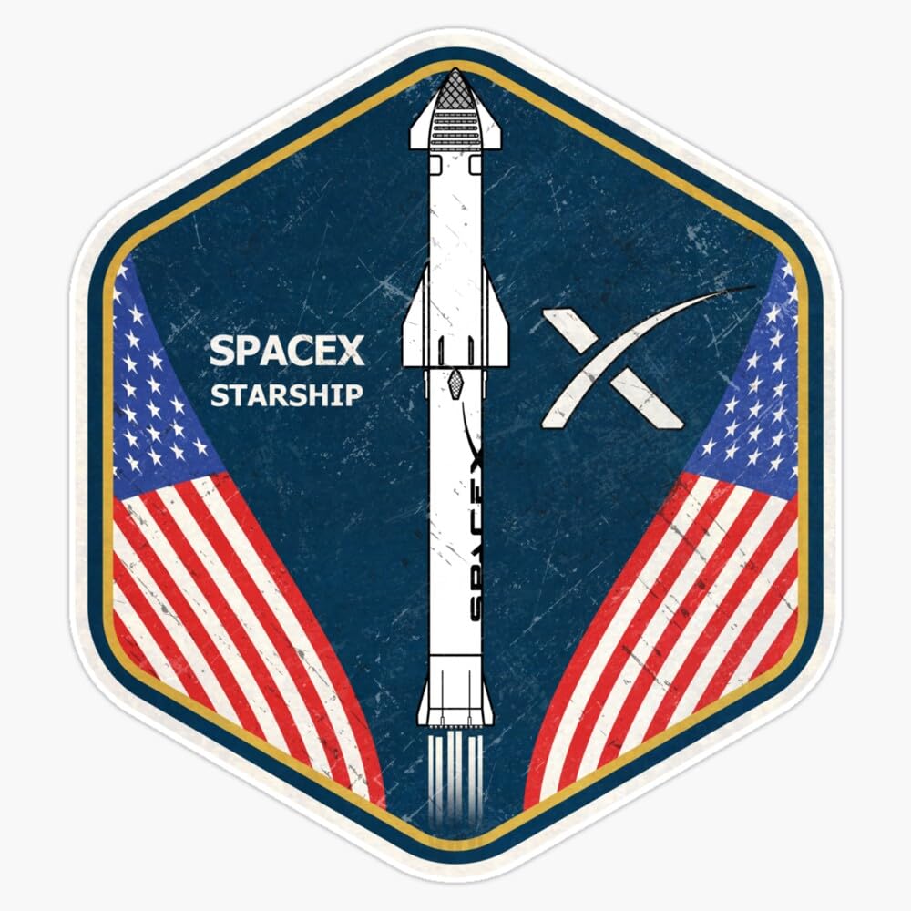 Amazon.com - Spacex Starship Badge Sticker Bumper Sticker Vinyl Decal 5"