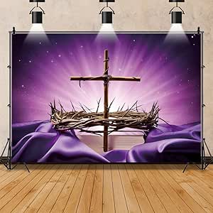 Amazon.com : 7*5ft Church Backdrop Cross Crucifixion Of Jesus Backdrop ...