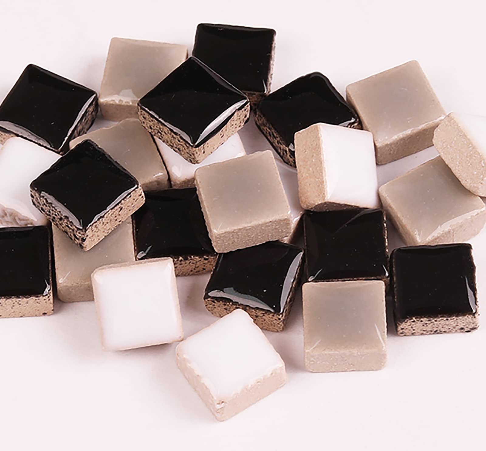 Mosaic Tiles Ceramic 200-Piece Square Mosaic Tiles - 0.4x0.4" Ceramic ...