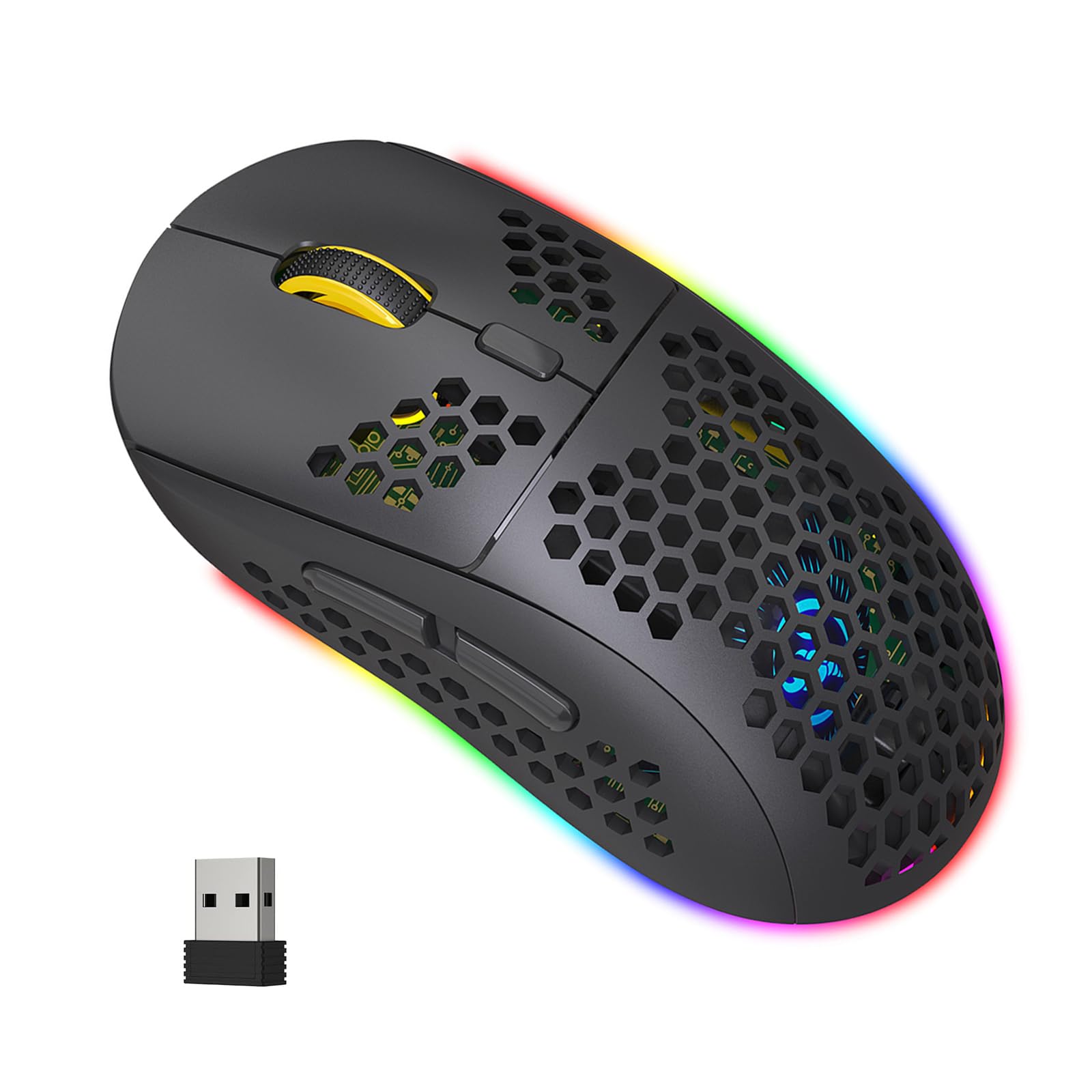 Buy Wireless Gaming Mouse Bluetooth with Honeycomb Shell,Tri-Modes ...