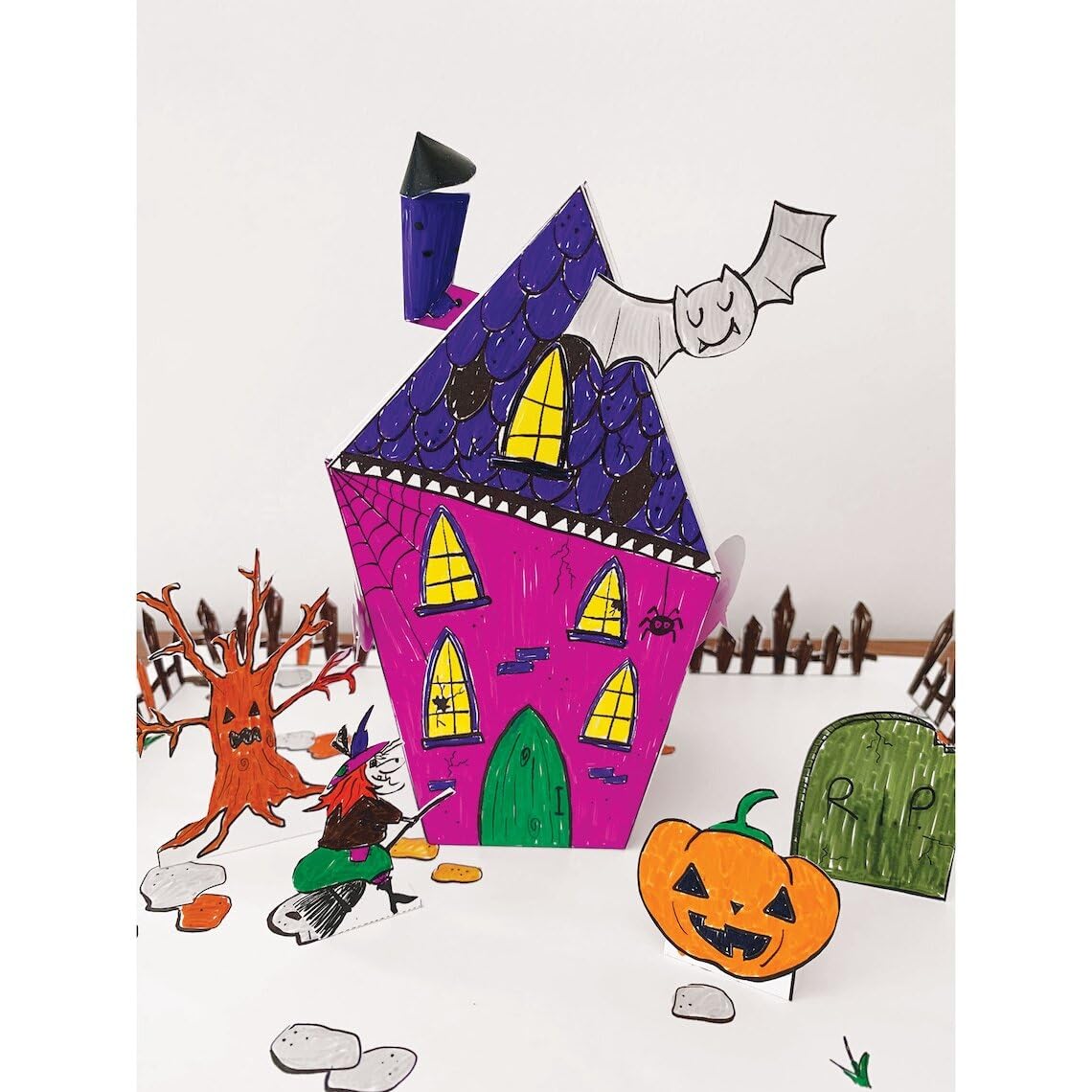 Haunted Mansion Paper Haunted House Paper Bag Craft For Halloween By