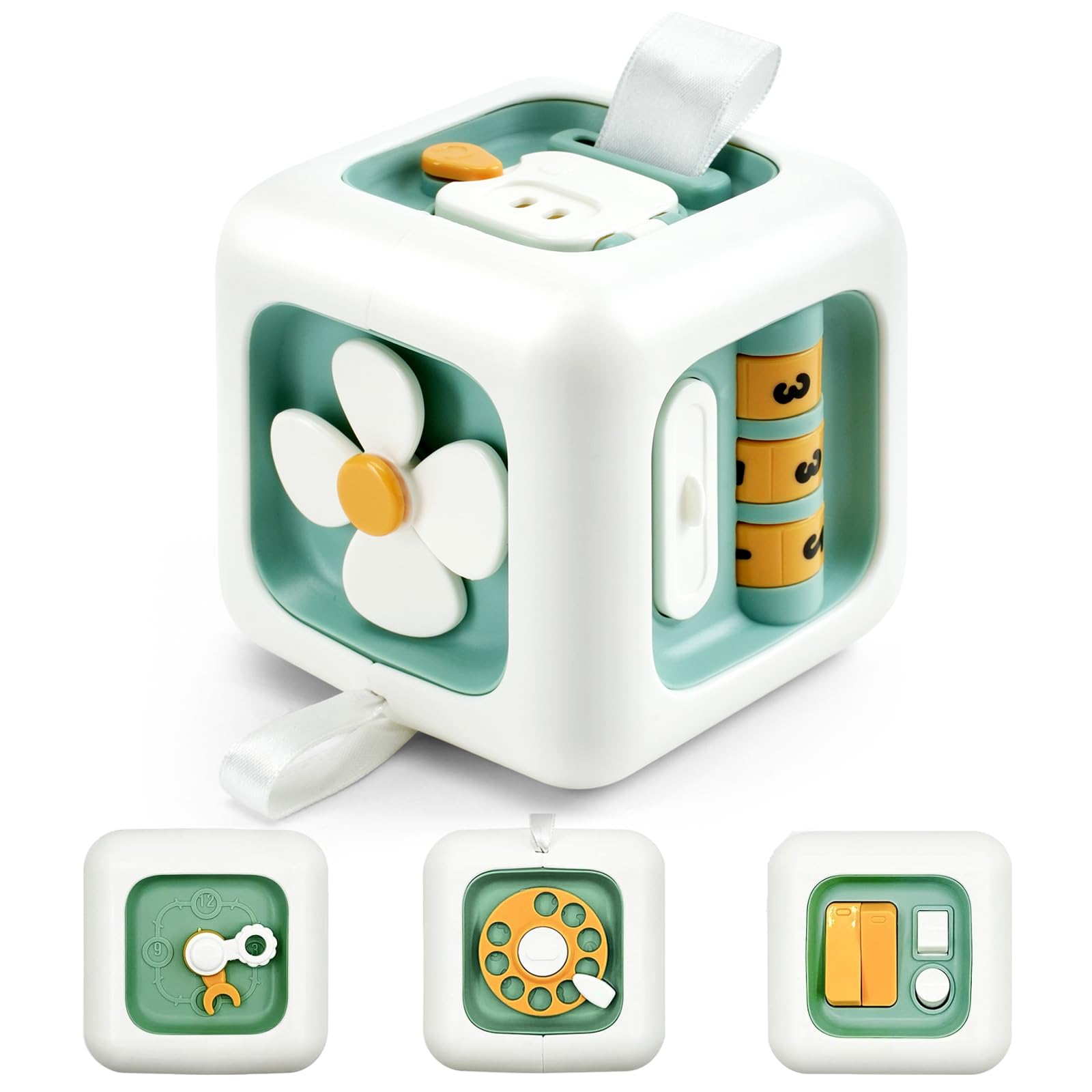 GUIGUZHJ Baby Activity Cube Toy 12 Month+, 6 in 1 Montessori Busy Cube ...